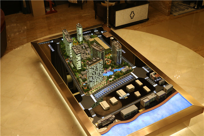 A 1/75 de escala feito a mão que constrói o modelo de Maquette com ...